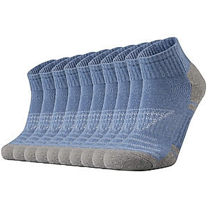 Ortis Cotton Moisture Wicking Mesh Ventilating Running Cushion Low Cut Socks for Men 10 Pack(Denim XL)