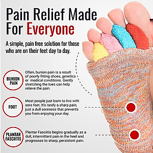 Foot Alignment Socks with Toe Separators by My Happy Feet | for Men or Women | Charcoal (Large)