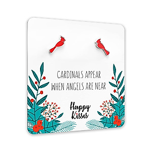 Red Cardinal Earrings with “Cardinals Appear When Angels Are Near” Gift Card
