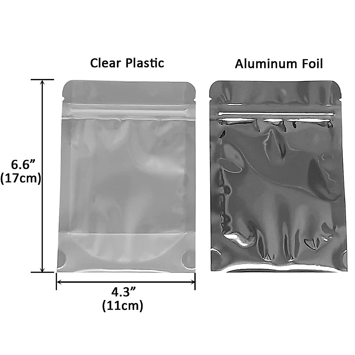 Belinlen 100 PACK 4 x 6 Inch Zipper Mylar Bags Stand Up Mylar Zip Lock Bags Clear Silver Bags Reusable Food Storage Aluminum Foil Pouch Bags for Multipurpose with Gusset Bottom(5.5mil Thickness)