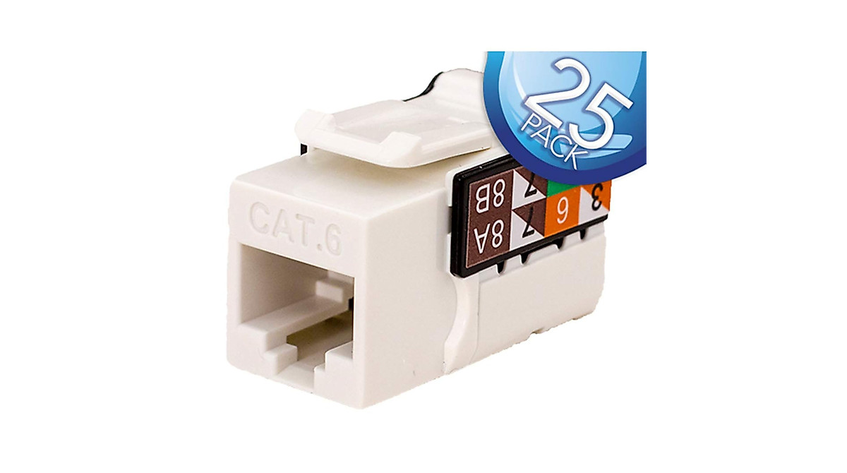 Vertical Cable V-MAX Cat6 Keystone Jack - White - 25 Pack — 🛍️ The ...