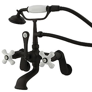 Elements of Design DT0515PX Hot Springs Wall Mount Clawfoot Tub Filler with Hand Shower, Oil Rubbed Bronze