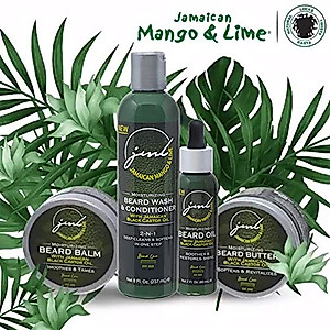 Beard Balm Leave in Conditioner – Jamaican Mango & Lime – Natural Ingredients Grooming For Men with Shea Butter, Strengthens & Softens Beards & Mustaches, Styles and Hold, Moisturize, & Shine 2 OZ