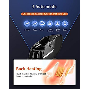 BestMassage Electric Shiatsu Zero Gravity Full Body Massage Chair Recliner with Built-in Heat Therapy Foot Roller Airbag Massage System Stretch Vibrating Wireless Bluetooth Speaker,Black