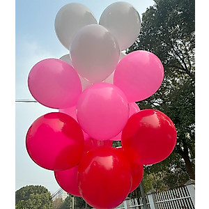 JODIDI 60 Pcs 12 Inch Latex Balloons in Red, Pink and White, Perfect for Valentine's Day, Christmas, Girl's Birthday, Graduation, Wedding and Baby Shower Party Balloons Decorations