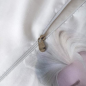 AKARDO Elsa Ice Princess Queen Anime Duvet Covers Soft Microfiber Washed Duvet Cover Set 3 Pieces with Zipper Closure,Beding Set (01,Twin (68"x86"))