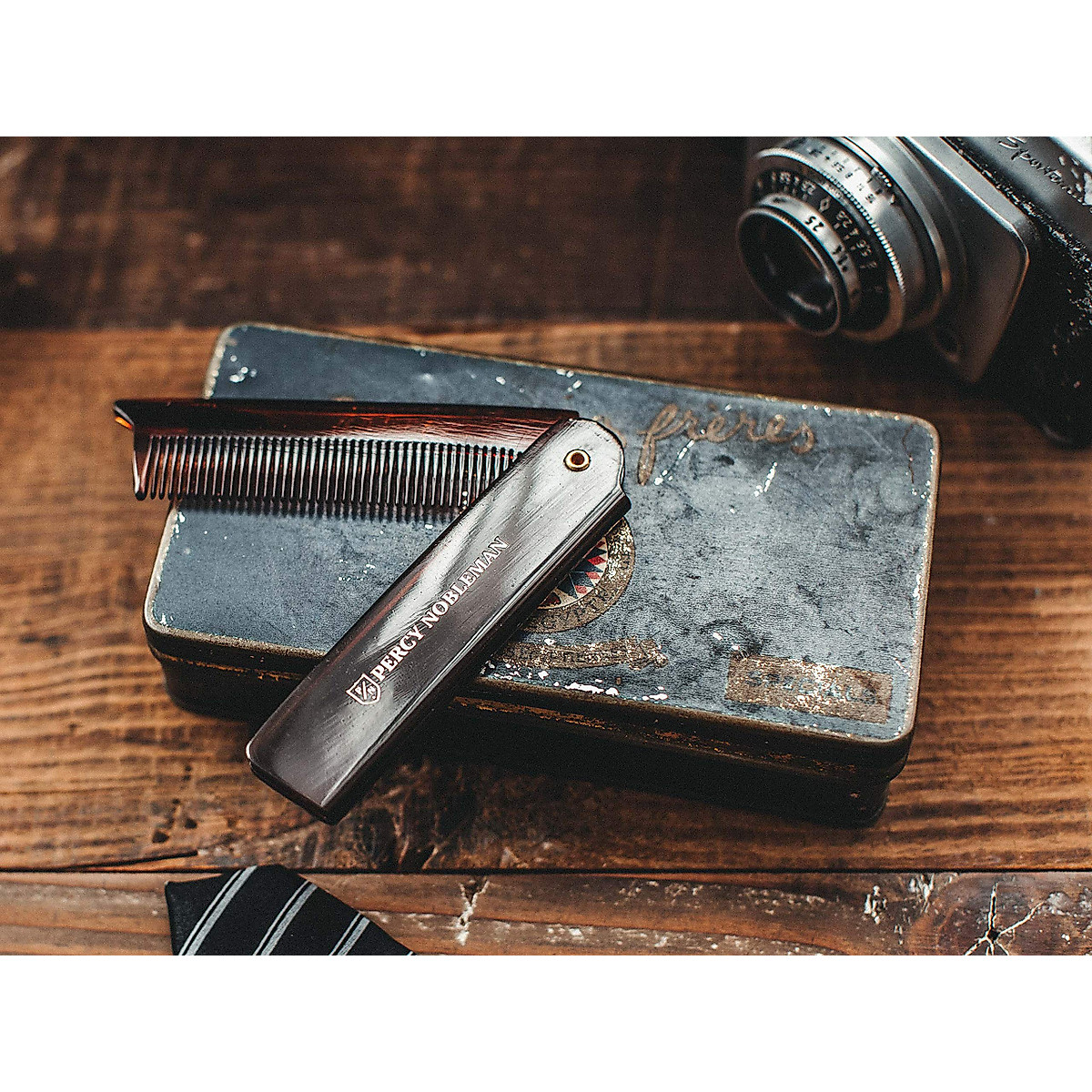 Acetate Folding Beard & Hair Comb by Percy Nobleman, Ideal for use on Beards & Hair.