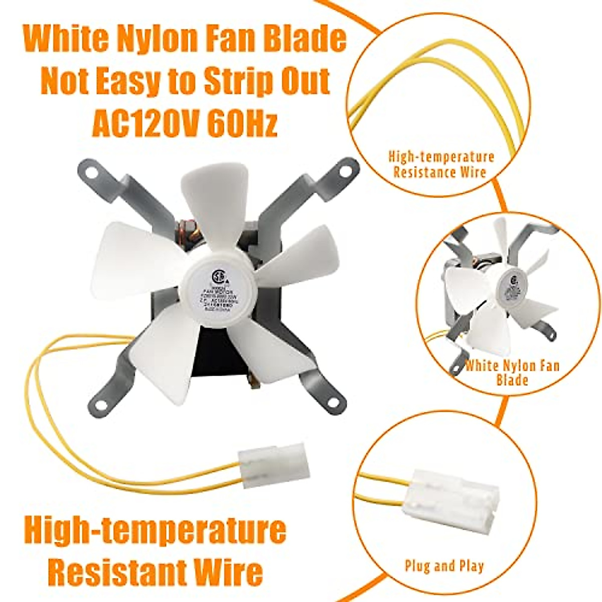 Upgraded Induction Fan Replacement Parts with High Temperature Resistant, Compatible with Traeger, Pit Boss, and Camp Chef Wood Pellet Grill Smokers Motor Accessories, AC120V 60Hz Grill Induction Fan