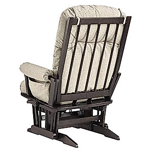 Dutailier Joanna Grand Wood Glider Chair with Multi-Position Lock, Espresso/Beige
