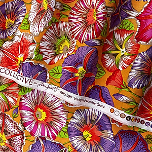 Kaffe Fassett Collective for FreeSpirit Variegated Morning Glory Orange, Fabric by the Yard