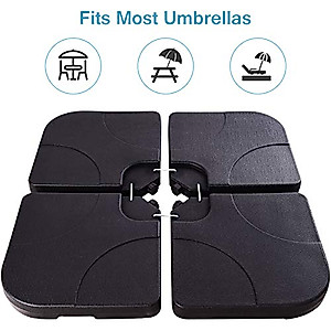 Giantex 4-Piece Cantilever Umbrella Base, Water or Sand Filled 180 lbs Patio Umbrella Base Offset, Square Outdoor Market Umbrella Weights with Carry Handles for Garden Backyard Poolside (Square 41'')