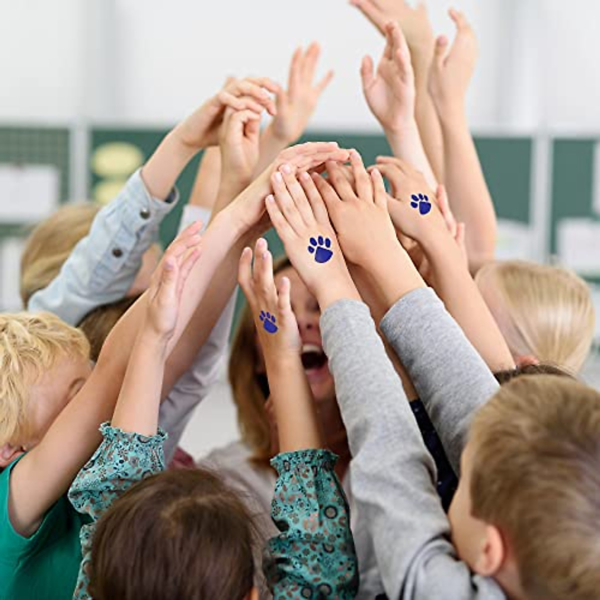 FashionTats Blue Paw Prints Temporary Tattoos (20-Pack) | Skin Safe | MADE IN THE USA | Removable