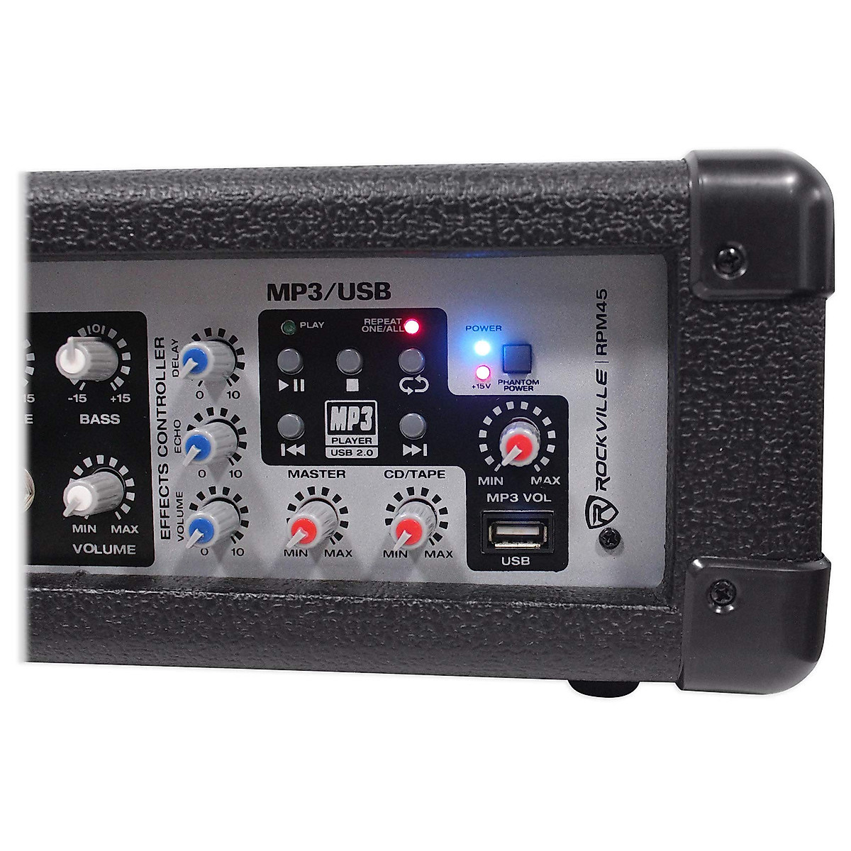 Rockville RPM45 1800w Powered Soundboard Mixing Console Mixer For Church/School