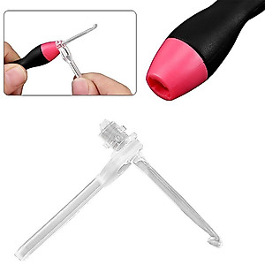 JahyShow 9 in 1 Rechargeable LED Lighted Crochet Hooks Set with Zip Case Light Up Knitting Needles Kit (Interchangeable Heads Size from 2.5mm to 6.5mm)