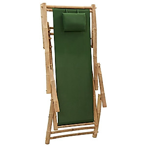 Penau Deck Chair Bamboo and Canvas Green Chairs Built for Outdoor Living Your New Favorite Spot Outside