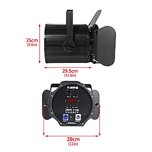 V-Show 200W Stage COB Par Light - Studio Lights Warm White DMX with Dimmable for Camera Photo Church Theater