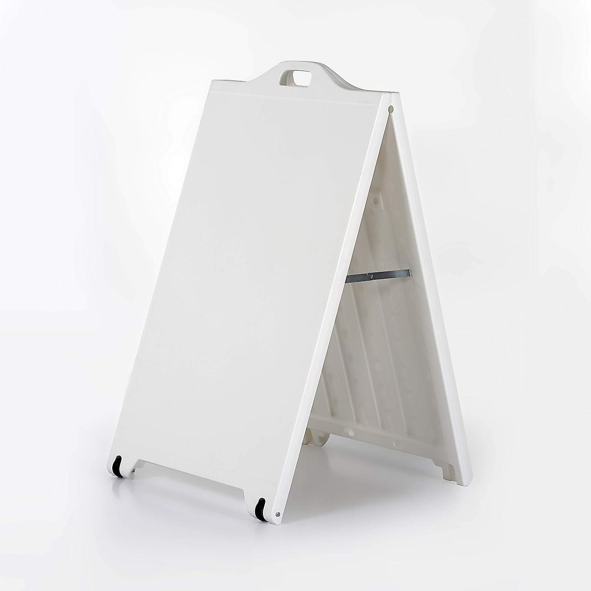 M&T Displays Street SignPro Board, White 24x36 Inch Weatherproof Sandwich Board A-Frame Sidewalk Curb Sign Holder Folding Portable Double Sided Advertising Display for Restaurant Cafe