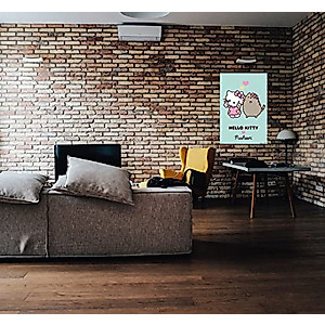 Hello Kitty Pusheen The Cat - Poster (Hearts) (Size: 24" x 36")