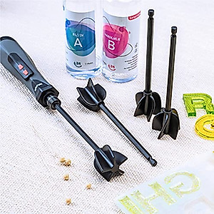 ISTOYO Resin Mixer Paddles, Epoxy Mixer Attachment for Powerful Mixing, Reusable Paint Mixer, Paint Stirrer Drill Attachment for Resin, Silicone Mixing (Included 4 Pcs)