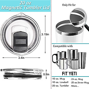 Replacement Yeti Tumbler Lid, 2Pcs 20oz Yeti Tumbler Magnetic Slider Replacement, Great Spill Proof Effect Coffee Cup Lids with Magnetic Slider Switch for 10/24oz Mug/10oz Lowball/Ozark Trail/OldStyle