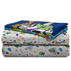 Jay Franco Disney Toy Story Buzz & Woody Full Sheet Set - 4 Piece Set Super Soft and Cozy Kid’s Bedding - Fade Resistant Microfiber Sheets (Official Disney Product)