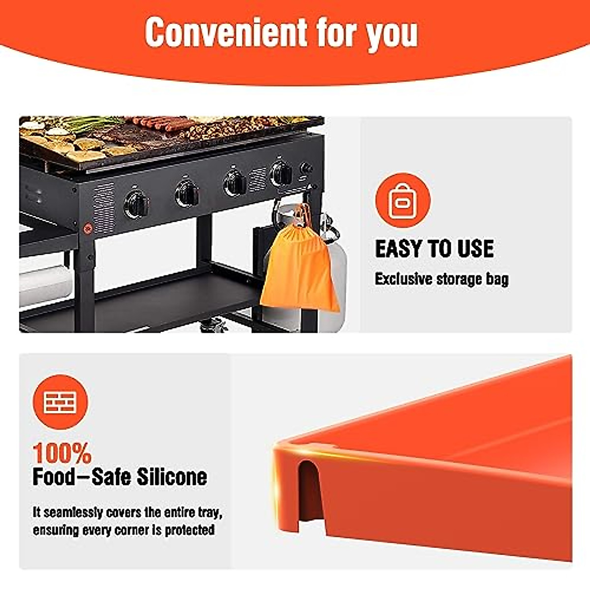 Silicone Griddle Mat for Blackstone 36 Inch Griddle,Heavy Duty Food Grade Silicone Griddle Cover,【Upgraded Full-edge】Griddle Mat Protective BBQ Grill for Blackstone Protector Accessories Kit
