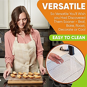 Oven Safe, Heavy Duty Stainless Steel Baking Rack & Cooling Rack, 10 x 15 inches Fits Jelly Roll Pan