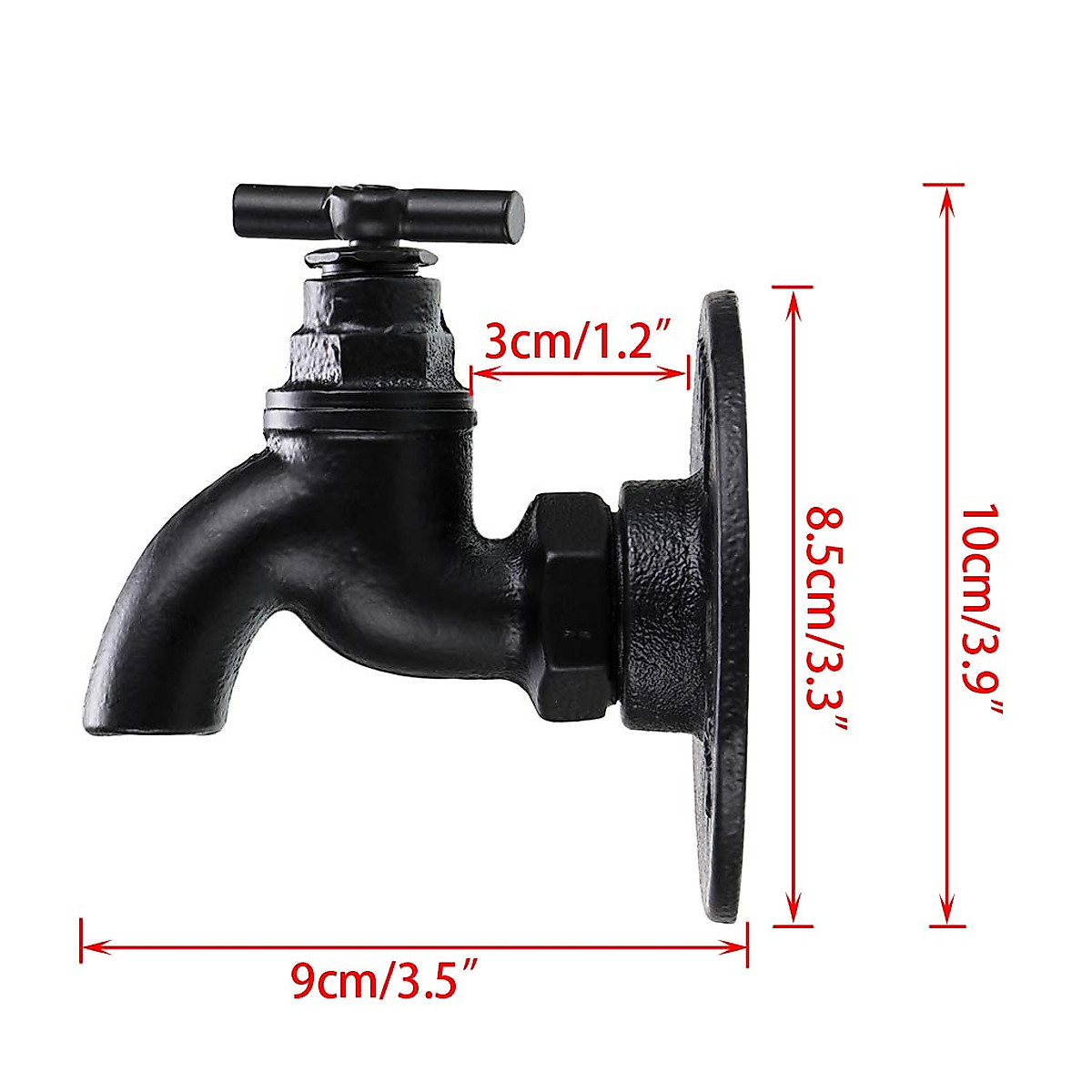 Sumnacon 2 Pcs Industrial Pipe Coat Hook Racks- Heavy Duty Rustic Hat Robe Towel Holder Hanger, Wall Mounted Clothing Racks with Hardware for Home, Office, Electroplated Black Finish