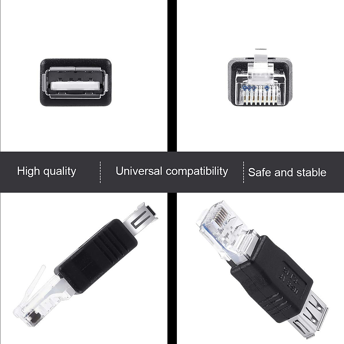 UCEC 1x Type A USB2.0 Female to Ethernet RJ45 Male Plug Adapter Connector