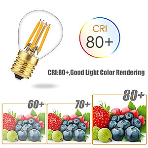 Tsunetani-S11 LED Bulb Filament 4W Equivalent to 40 Watt Incandescent Appliance Bulb- E17 Intermediate Base Mini Globe Light Bulbs 2700K Warm White for Cabinet, Closet, Exit Sign Light Bulb - 2Pack