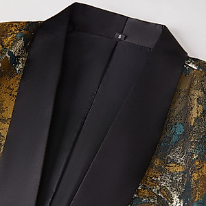 CARFFIV Men's Vintage Jacquard Blazer Blazer Blazer Prom, Banquet, Dinner, Wedding, Prom, Party,Grey,3XL