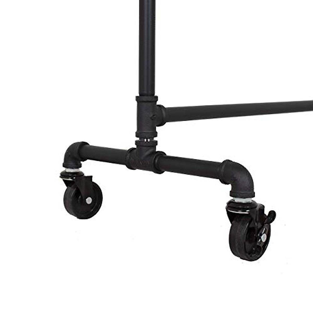 Industrial Pipe Rolling Clothing Rack by William Robert's Vintage