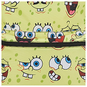Spongebob Squarepants Allover Print Backpack - Spongebob Squarepants Allover Backpack Set - Spongebob, Squidward, Patrick and Mr. Krabs (Yellow Allover)