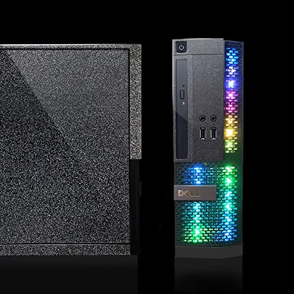 Dell PC Black Treasure Box RGB Desktop Quad Core I5 up to 3.6G, 16G, 512G SSD, WiFi, BT, RGB Keyboard & Mouse, DVD, New 22" 1080P FHD LED, RGB Sound Bar, Webcam, Win 10 Pro(Renewed)