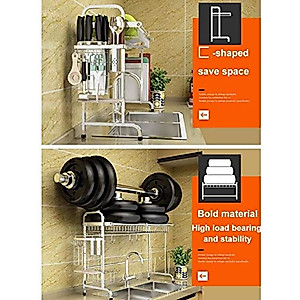 TIST Cutlery Rack 304 Stainless Steel Storage Rack Drain Rack Kitchen Shelf 1 Layer Dish Drying Rack (Size: 69CM)