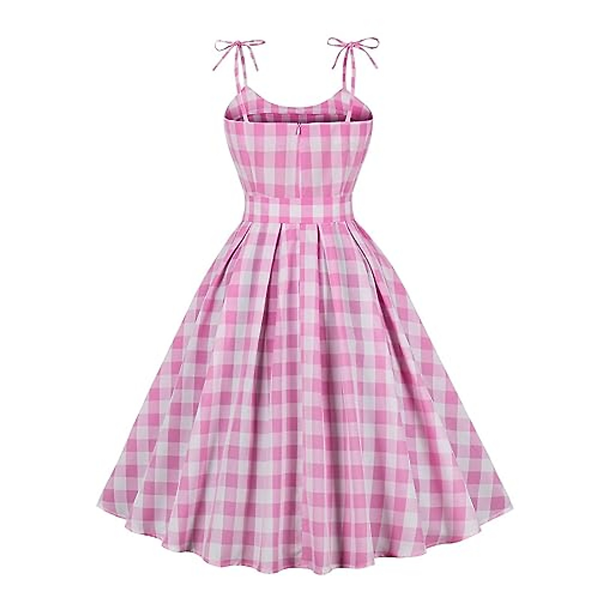 UNSERE Womens 2023 Trend Pink Princess Dresses Fashion Elegant Retro Halter Adult Cosplay Costume Formal Cocktail Prom Swing Dress 50s Vintage Sleeveless Polka Dot Movie Cosplay(Pink-f,X-Large)