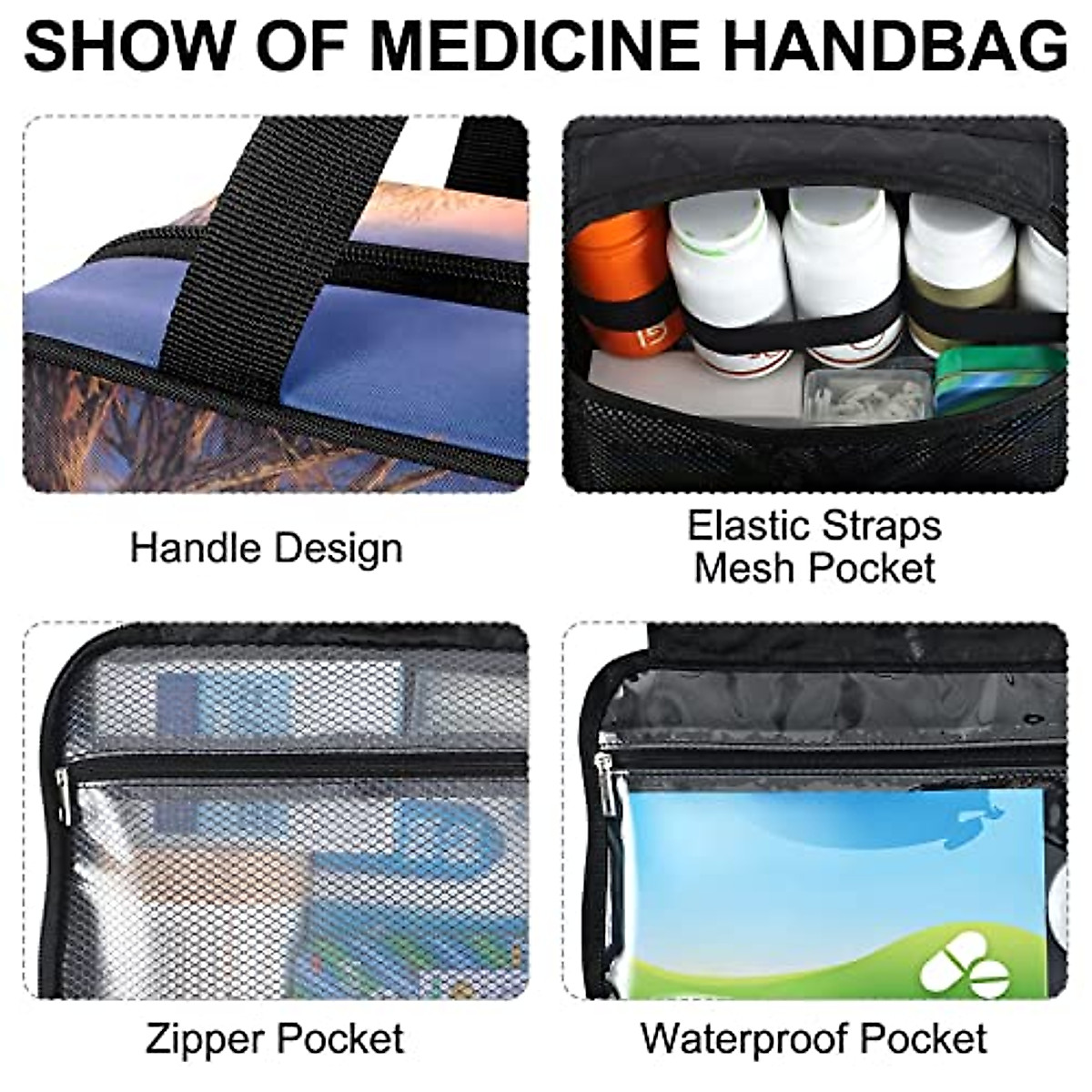 Naanle Medicine Storage Bag Autumn Deer Empty Large Family First Aid Box Pill Bottle Organizer for Home Office Car Outdoor Travel Camping Emergency Medical Supplies