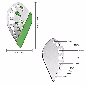 2 Pack Herb Stripper Tool 9 Holes Stainless Steel kale Leaf Stripping Zip Tools, Curved Edge Can be Used as a Kitchen Gadgets