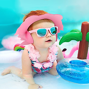 3 Pieces Cartoon Baby Shower Cap Adjustable Cute Goldfish Bathing Hat Infants Soft Protection Hat Safety Visor Cap Waterproof Shampoo Cap for Children Toddler Girls Boys Preserve Ears Eyes