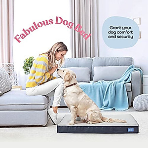 Orthopedic Large Dog Bed - Ultra Comfortable Dog Bed for Large Dogs Small, Medium, Large and Extra-Large Dogs/Cats with Sherpa top - Breathable Pet Bed - Egg Foam Sofa Bed - Removable Washable Cover.