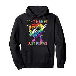 Colorful Fidget Toy Don't Mind Me Just Poppin' Pop It Pullover Hoodie