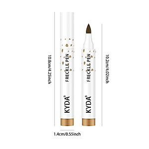 KYDA 2 Colors Freckle Pen,Natural Lifelike Freckle Makeup Pen Magic Freckle Color,Waterproof Longlasting Soft Dot Sopt Pen,for Natural Effortless Sunkissed Makeup-Dark Brown&Light Brown