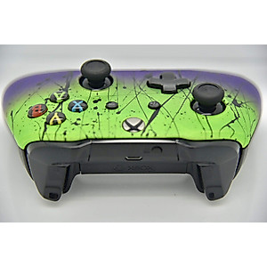 Hand Airbrushed Fade Custom Controller - Compatible with Xbox One (Matte Green & Purple)