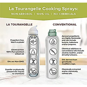 La Tourangelle, Non Stick Cooking Spray, Expeller Pressed Oil, Non Aerosol, For Neutral Flavor, Medium to High Heat, 5 Fl Oz (Pack of 2)