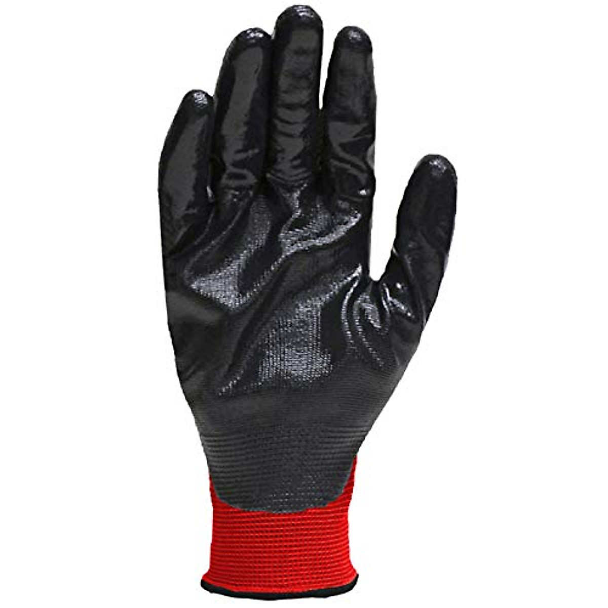 Grease Monkey General Purpose Nitrile Coated Work Gloves, Size Large, 12 Pack,Red