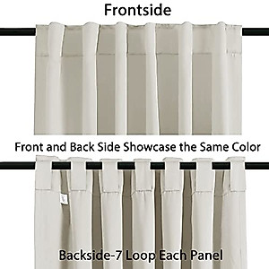 H.VERSAILTEX Blackout Curtains Thermal Insulated Window Treatment Panels Room Darkening Blackout Drapes for Living Room Back Tab/Rod Pocket Bedroom Draperies, 52 x 84 Inch, Ivory/Cream, 2 Panels