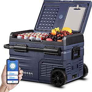 BODEGACOOLER 12 Volt Car Refrigerator, RV Car Fridge Dual Zone APP Control, Portable Freezer,37 Quart (35L) -4℉-68℉ RV Electric Compressor Cooler 12/24V DC and 100-240V AC for Outdoor, Camping, Travel