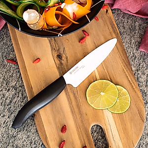 Kyocera Ceramic 4.5" Utility Knife w/ Sugarcane Sourced Material Handle, Black,White