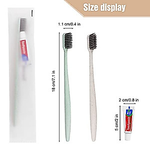 Xuezoioy Disposable Toothbrushes with Toothpaste,60 Pack Individually Wrapped Disposable Travel Toothbrushes Kit in Bulk for Homeless,Nursing Home,Hotel,Charity (Apricot+Green)