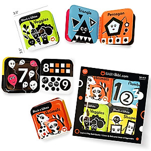 Floating Baby Bath Books – High Contrast Black and White Waterproof Bath Books for Babies 3+ Months